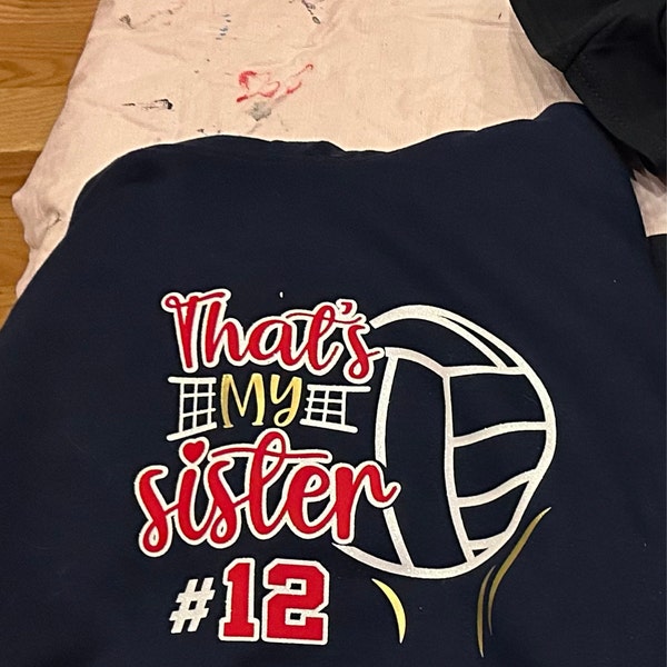 Thats My Sister Volleyball Svg Volleyball Shirt With Numbers Svg