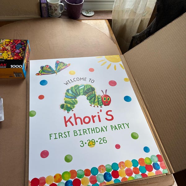 Very Hungry Caterpillar Birthday Welcome Sign Editable Caterpillar ...
