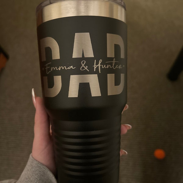 Dad Tumbler With Kids Names, Personalized Dad Cup, Daddy Tumbler, Dad ...