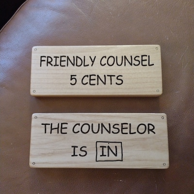 Psychiatric Help 5 Cents, Wooden Block Sign, Lucy Sign, Charlie Brown ...