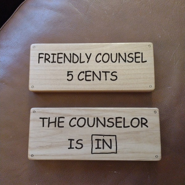 Psychiatric Help 5 Cents, Wooden Block Sign, Lucy Sign, Charlie Brown ...
