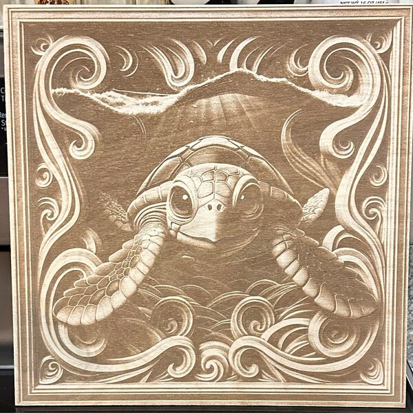 Sea Turtle 3D Illusion PNG Laser File, Turtle PNG, Sea Turtle Slate ...