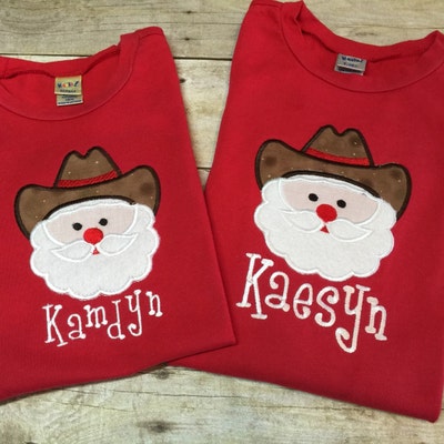 Cowboy Santa Applique Design - Etsy