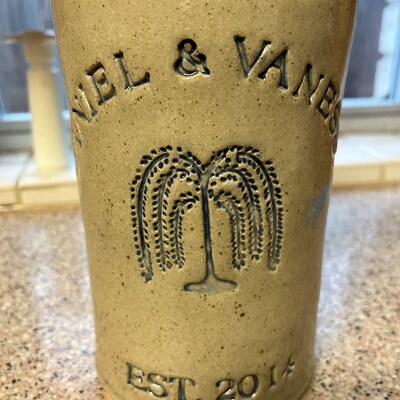Pottery With Willow Tree Logo Personalized Stoneware Wine Cooler ...