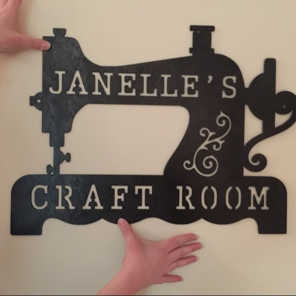 Personalized Metal Sewing Machine Sign - Personalized Gifts - Wall Art ...
