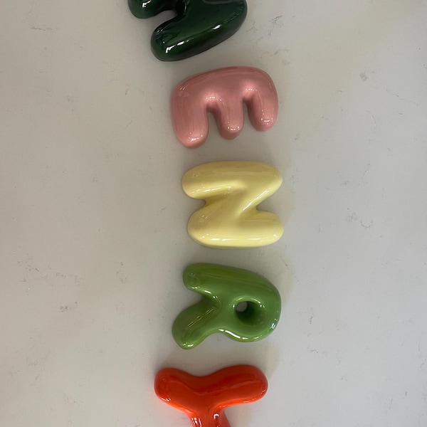 Ceramic Bubble Letters-ceramic Bubble Letter: Colorful Handmade ...