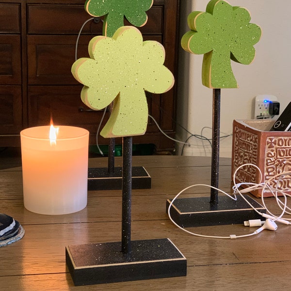 3 Tall Standing Clover Block Set for St Patricks Day Decor, March Decor ...
