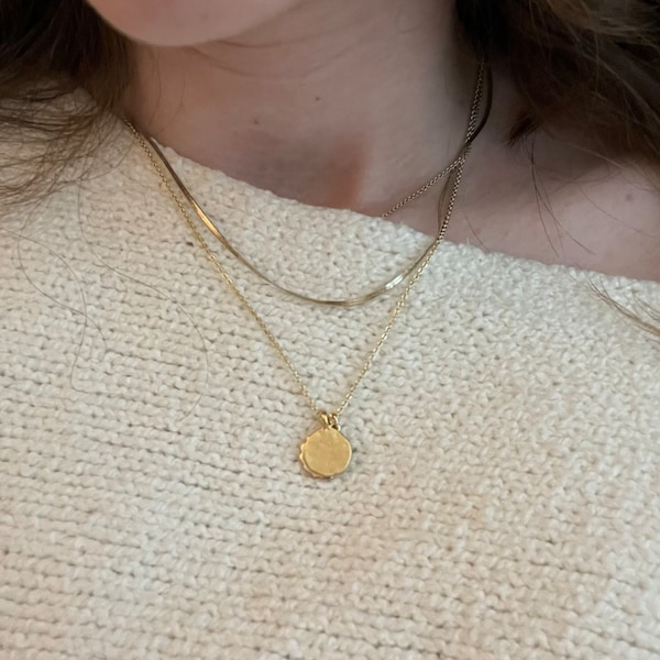 Vermeil Matte Gold Hammered Blank Disc Charm With Attached Bail -18k ...
