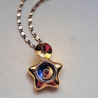 Star Locket Pendant Necklace 18mm - Etsy