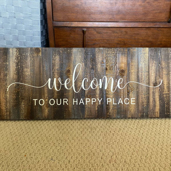 Welcome to Our Happy Place Stencil, Home Vinyl Stencil, Vinyl Decal ...