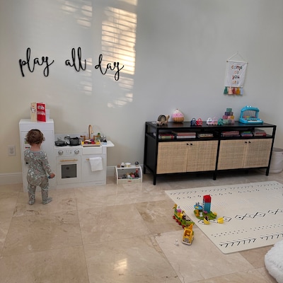 Play All Day Word Cutout Playroom Decor Sign Kids Room Wall Decor Laser ...
