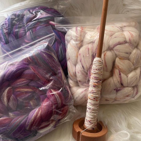 Rhubarb Crumble Polwarth Wool Viscose Tweed Blend Dyed Combed Top Fiber ...