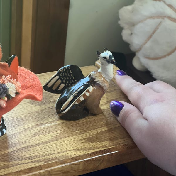 White Owl Griffin Figurine Snowy Gryphon Sculpture TO ORDER Tiny Clay ...