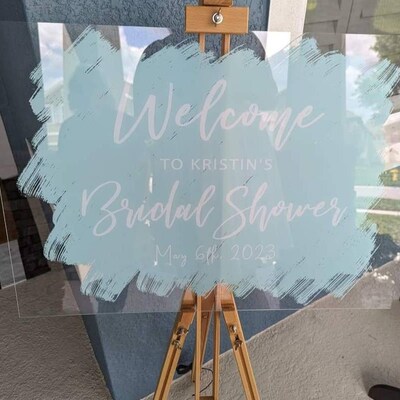 Wedding Shower Acrylic Sign, Personalized Bridal Shower Welcome Sign ...