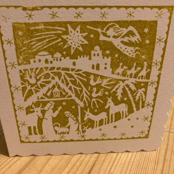 Handmade Nativity Scene Rubber Stamp for Christmas Crafts, Cards, and ...