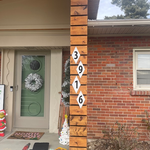 Individual Mid Century Modern House Numbers - MCM Diamond Design - Etsy