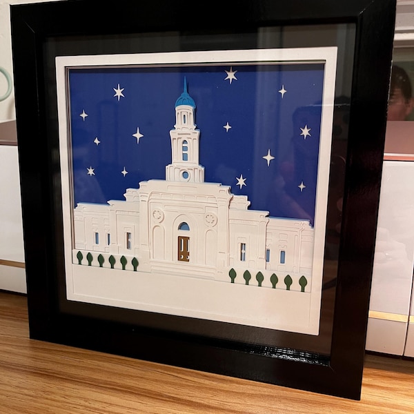 Layton Utah LDS Temple 3D Shadow Box - Etsy