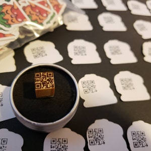 Tiny, Mini Custom QR Code Rubber Stamp Only 10mm/1cm Wood Perfect for ...