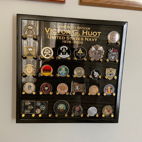 14ct Challenge Coin Display Personalized 9mm Bullet Casings Wall ...