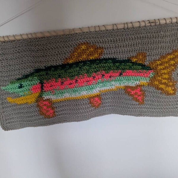 Trout Tango Crochet Wall Hanging Pattern PDF || Tapestry Crochet ...