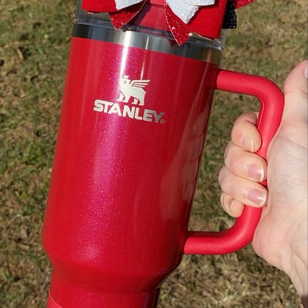 Cherry Mocha Stanley Tumbler Bow Straw Topper Burgundy Stanley Cup Bow ...