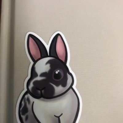 Broken Chocolate Tort Lop Rabbit Sticker Printed Chibi Bunny Vinyl ...