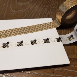 Honey Bee Washi Tape, Honeycomb Washi Tape, Decorative Craft Tape, Gold ...