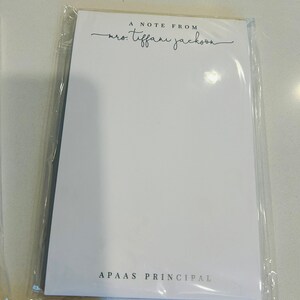 Personalized Script Stationery Cards Set, Elegant Flat Notecards, Personalized Stationary Card ...