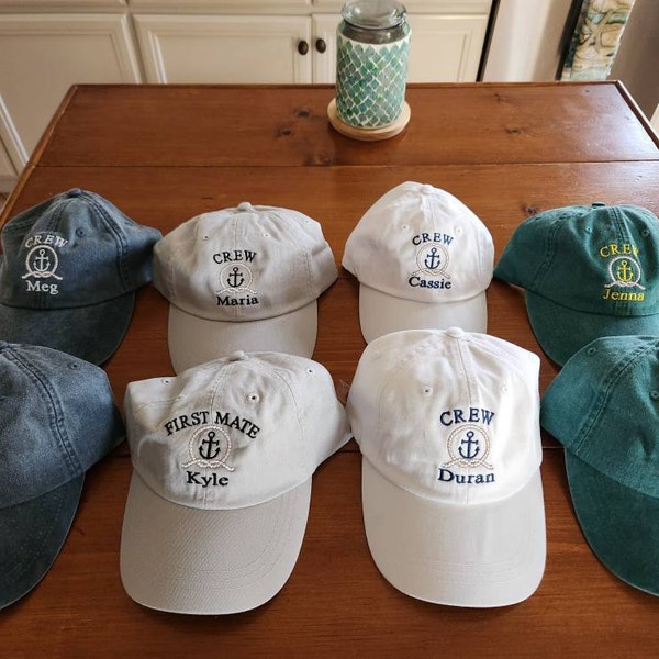 Captain First Mate Hat, Custom Baseball Caps, Crew Boat Personalized ...