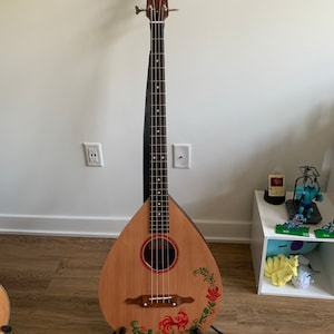 Folk Ukrainian Balalaika 3 Strings Prima Handmade Painted, Natural Wood ...
