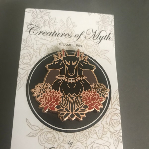 Cerberus Hard Enamel Pin | Greek Collection | Three Headed Dog ...