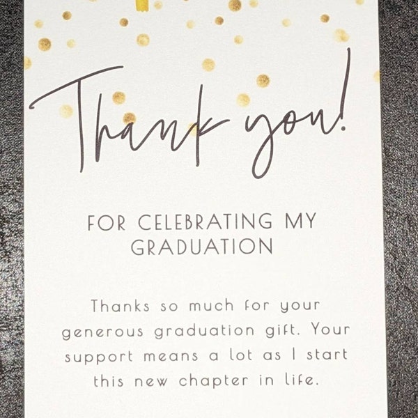 Graduation Thank You Card Template, Printable Graduate Confetti Thank ...