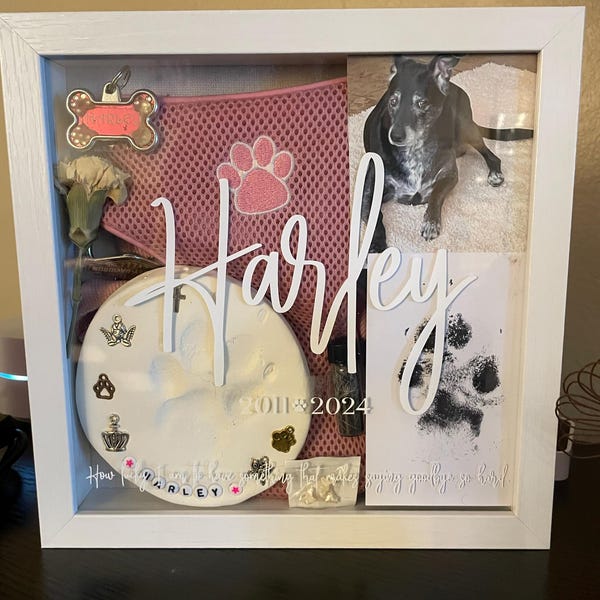 Personalized Pet Dog/cat Memories Memorial Keepsake Shadowbox With Name ...