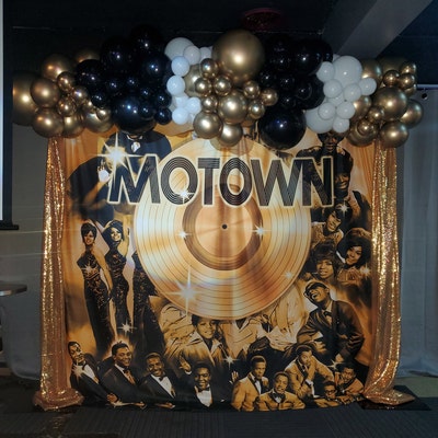 Motown Gold Event Backdrop Banner, Disco Birthday Banner and TV ...