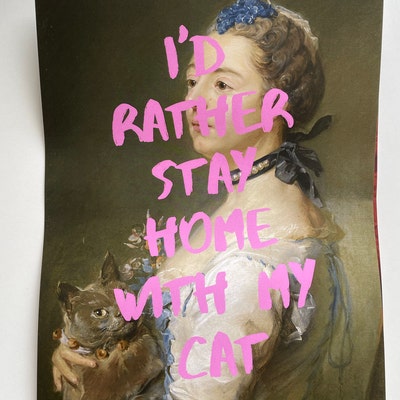 Rococo Art, Coquette Room Decor, Cat Mom Gift, Altered Art Print ...
