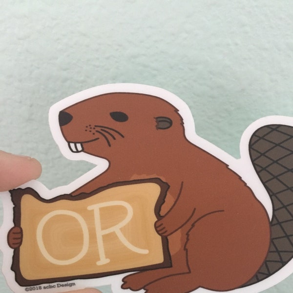 Oregon Beaver Vinyl Sticker / Illustrated Waterproof Sticker / Oregon ...