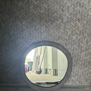 Wavy Concrete Mirror, Artistic Irregular Rock Mirror, Organic Home ...