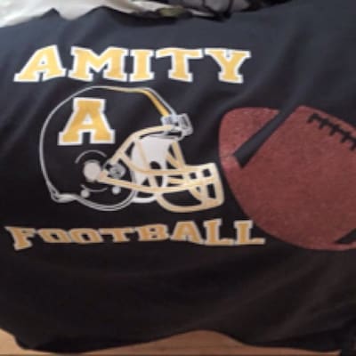 Rhinestone GLITTER Iron on Transfer large Football Sports Crystal Bling ...