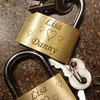Engraved Padlock ( Love-lock, Brass ) With Key and Pouch,personalized ...