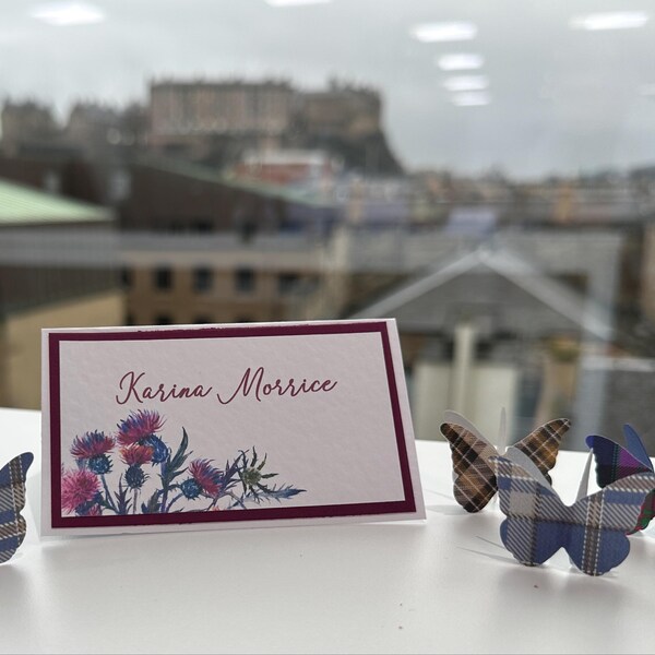 25 Burns Tartan and Shimmer Paper 3D Butterflies, Table Confetti, Burns ...