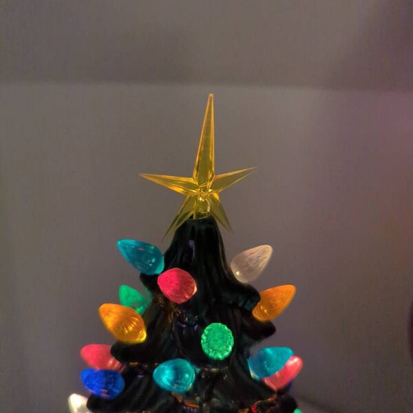 Yellow Ceramic Christmas Tree Topper Star 2 3/4" Tall FREE SHIPPING - Etsy