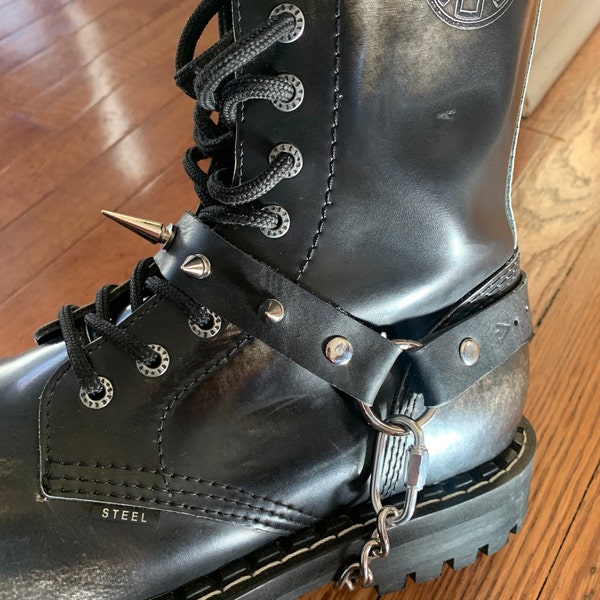 Unisex Stainless Steel Twist Chain Leather Bootstrap Double Thick FREE ...