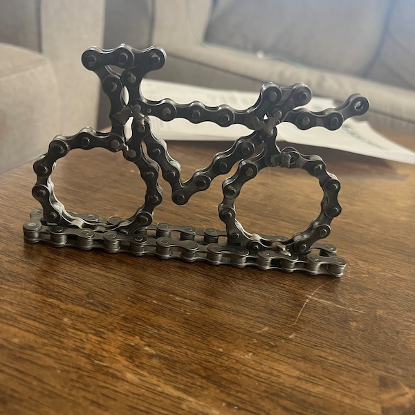 Upcycled Bike Chain 3D Bike Sculpture - Etsy