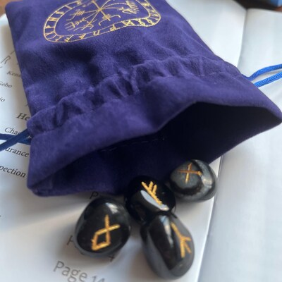 Rune Stones Gift Set Includes 21 Page Guide Book and Free Satin Lined ...