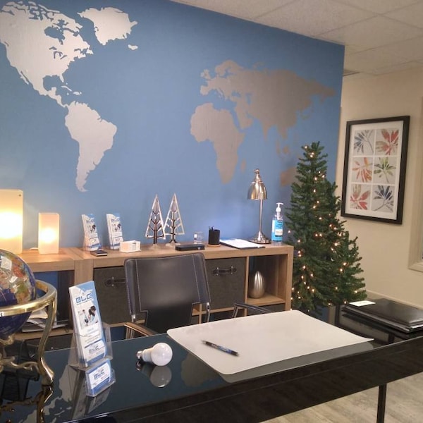 Large World Map Decal . Removable World Map Wall Stickers . Colorful ...