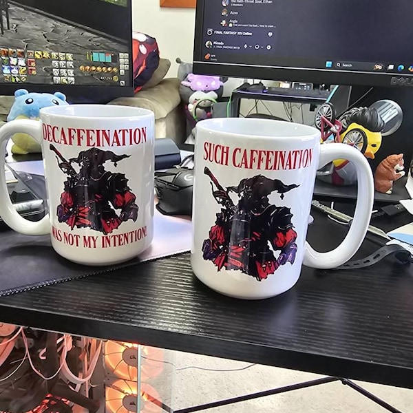 FFXIV Coffee Mug Gaius "such Caffeination", FF14 Mug Gaius Meme Coffee ...