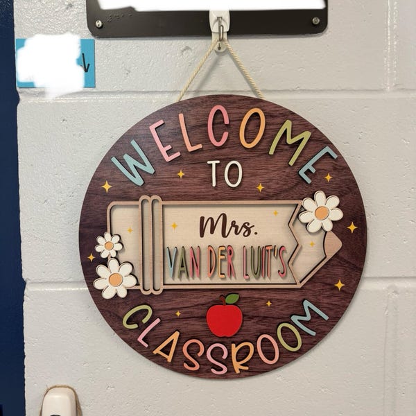 Personalized Teacher Door Sign, Teacher Gifts, Custom Teacher Door ...