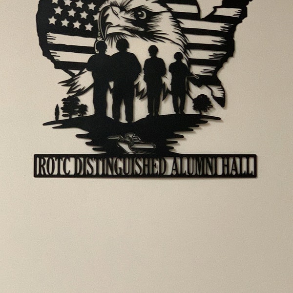 Personalized Patriotic US Military Metal Sign. Military Eagle Metal ...