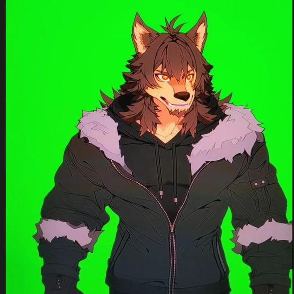 Vtuber | Ferox, the Furry Wolf | 9 Emotions / Toggles | Live2d Model ...