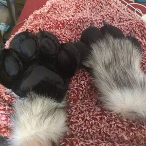 Green Blacj Fur Paws With Claws Fursuit Hand Paws Cat Paws Furry ...